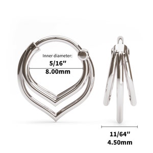 Layered V Shape Septum Ring Sterling Silver, Trinity Septum Ring, Septum Jewelry, Septum ...