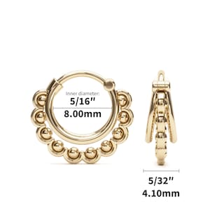 Gold Stacked Septum Ring, 16g Septum Clicker, Septum Piercing, 8mm ...