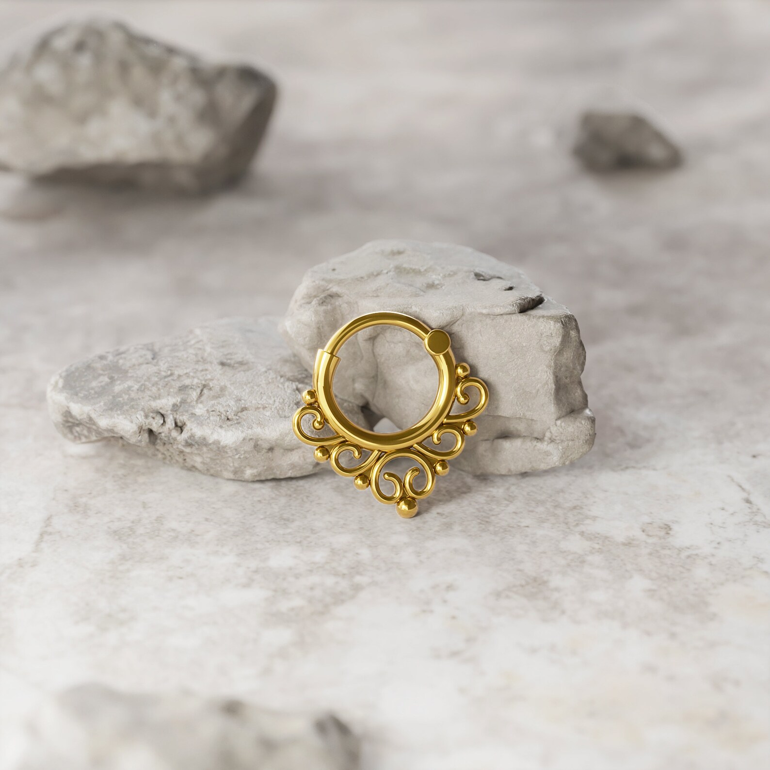 Gold Septum Ring, 16g Septum Clicker, Septum Piercing, Snug Fit Septum ...