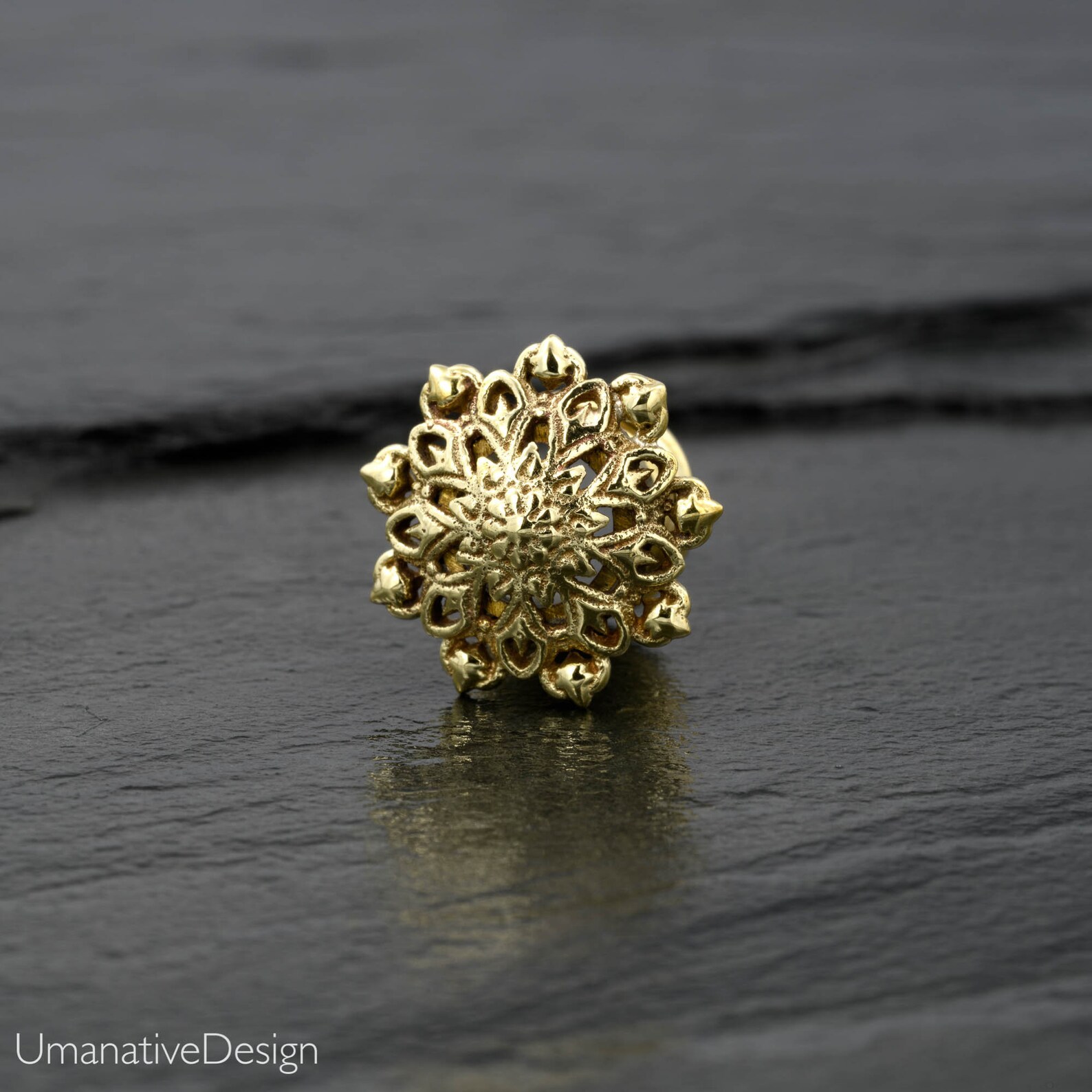 6g Gauges 6g Tunnels 4mm Earrings Lotus Ear Gauges Gold | Etsy