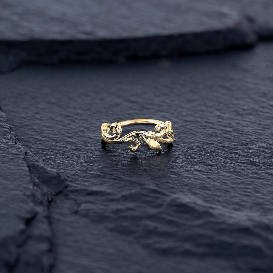 14K Rose Gold Leaf Helix Hoop Gold Helix Ring Tiny Cartilage | Etsy