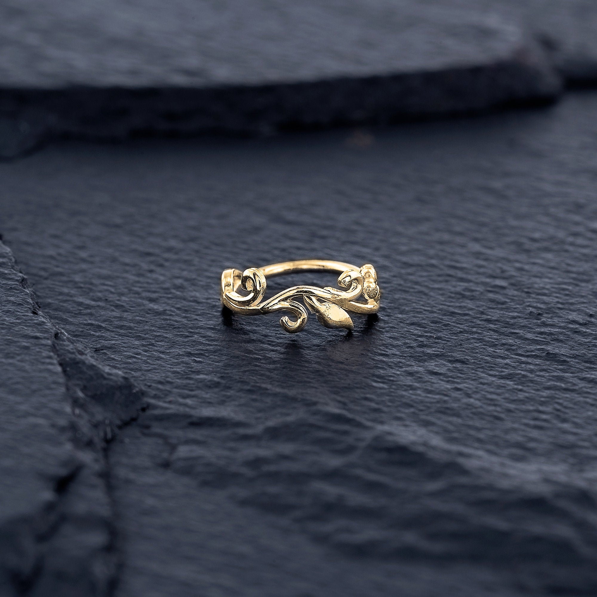 14K Rose Gold Leaf Helix Hoop Gold Helix Ring Tiny Cartilage | Etsy