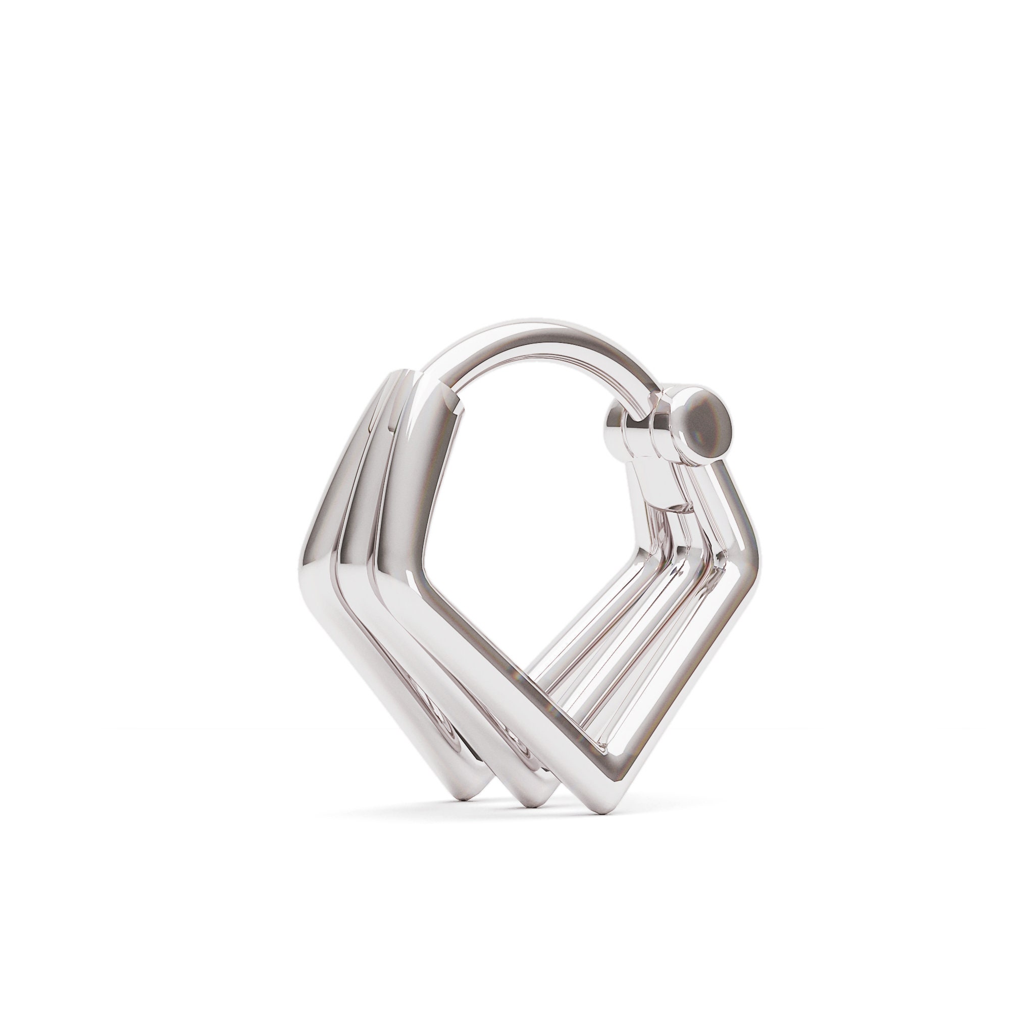 V Shape Septum Ring, Triple Stacked Septum Ring, Septum Ring Hoop ...