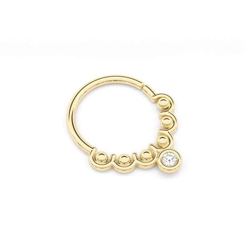 Dainty Diamond Helix Hoop Diamond Cartilage Hoop Unique - Etsy