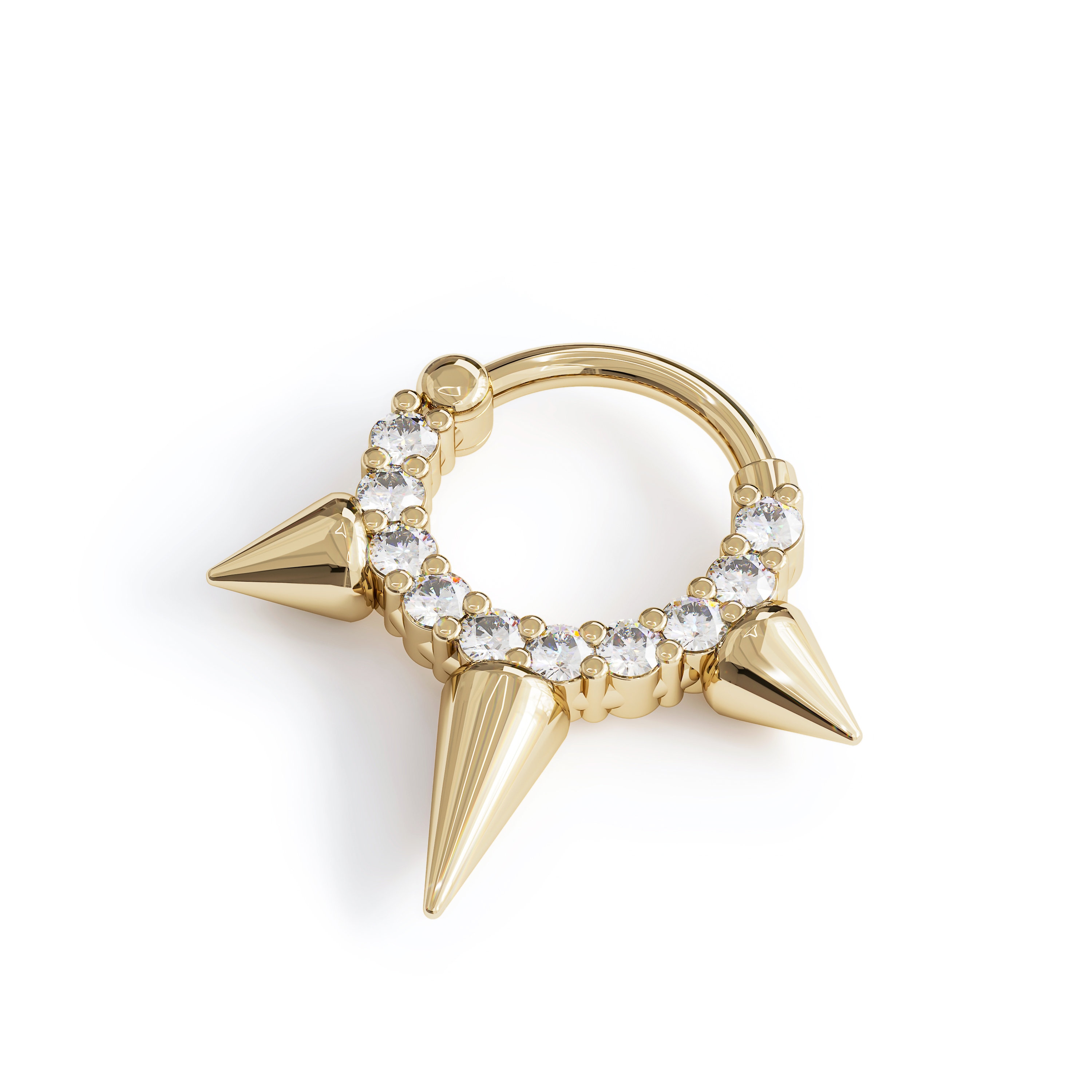 Diamond Daith Earring, Gold Daith Jewelry, Solid 14K Gold Daith ...