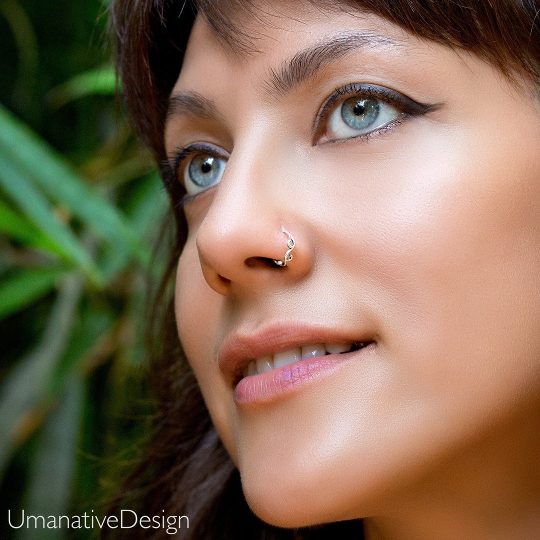 Sterling Silver Nose Ring, Unique Nose Ring, Nose Jewelry, Nose ...
