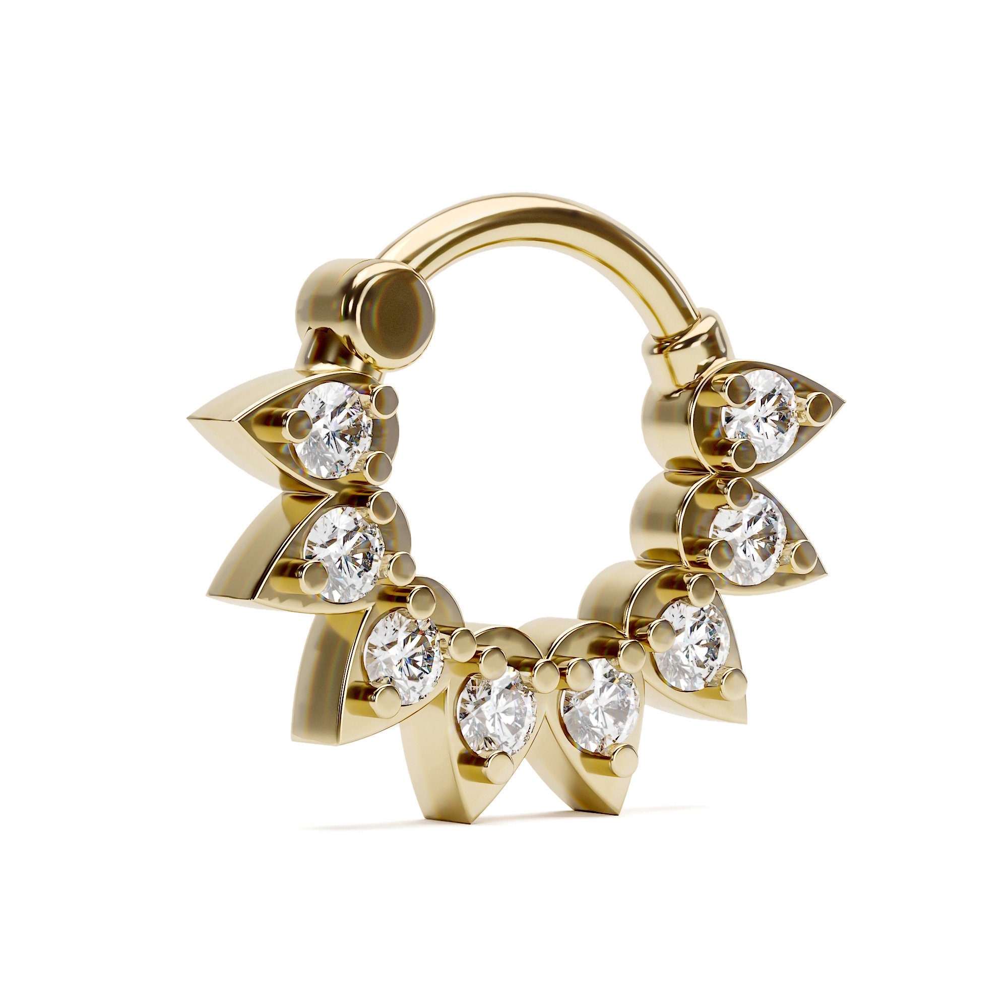 Daith Hoop Clicker 14K Gold, Daith Jewelry, Statement Daith Ring ...