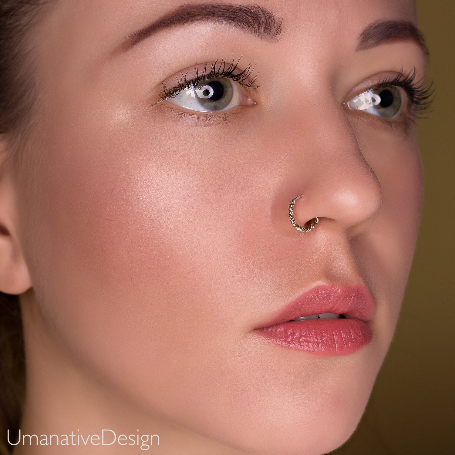 Gold Twisted Wire Nose Ring for Pierced Nose. Braided Nose - Etsy