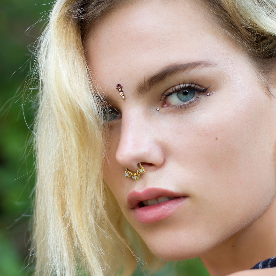 Cute Heart Septum Ring, Opal Septum Hoop, Unique Septum Ring, Clicker ...