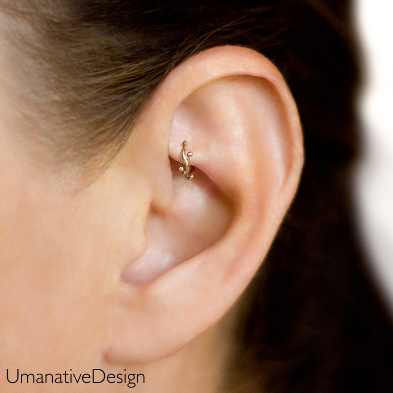 Forward Helix Earring, Gold Rook Earring, Daith Earring, Conch Earring ...