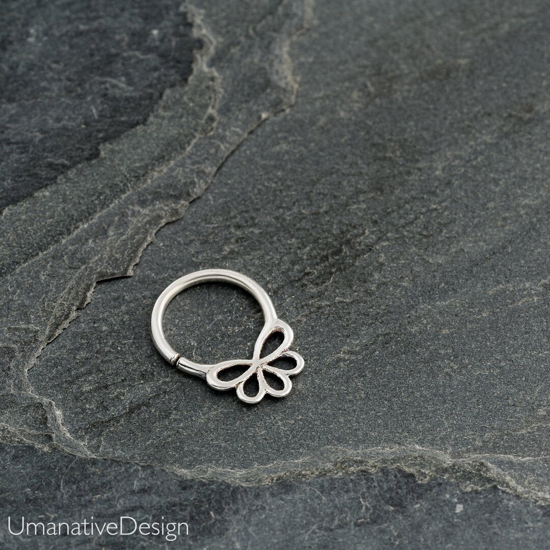 Tribal Septum Ring for Pierced Nose. Septum Piercing. Silver - Etsy