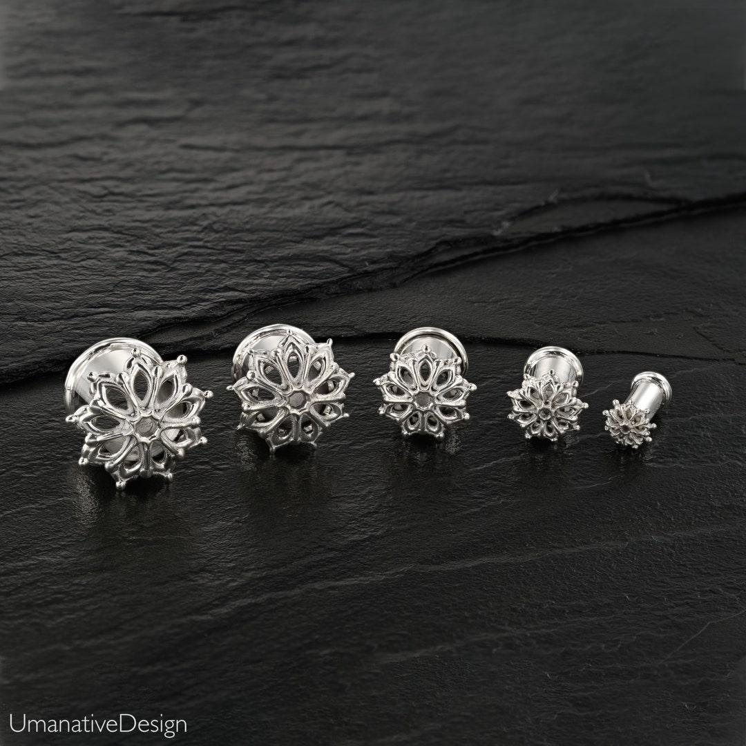 Ear Gauges, Ear Tunnels, Plugs and Tunnels, Ear Plugs, Sterling Silver ...