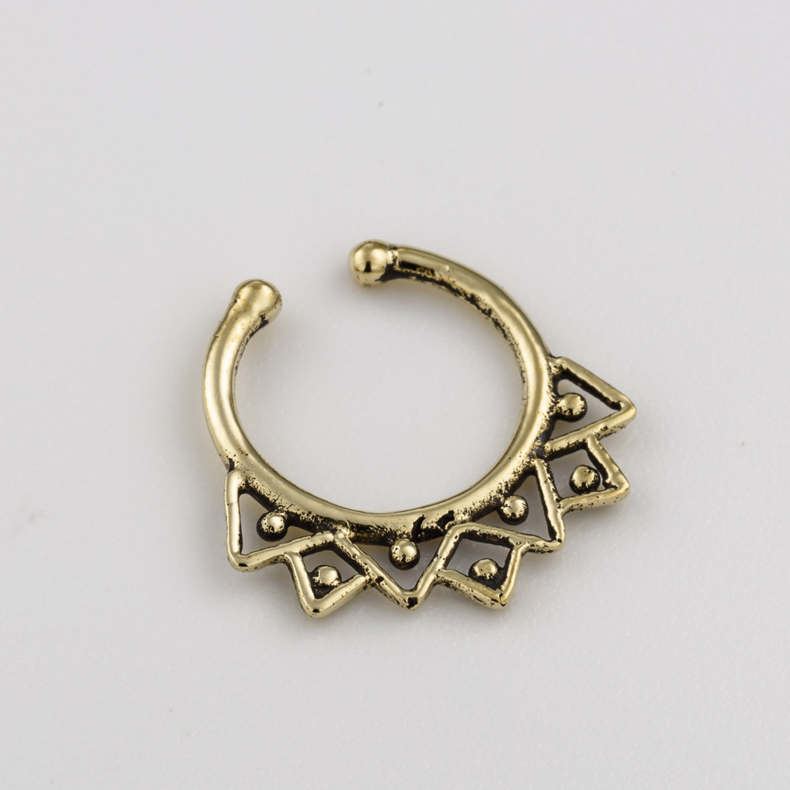 Tiny Fake Silver Septum Ring for Non Pierced Nose. Tiny Fake - Etsy