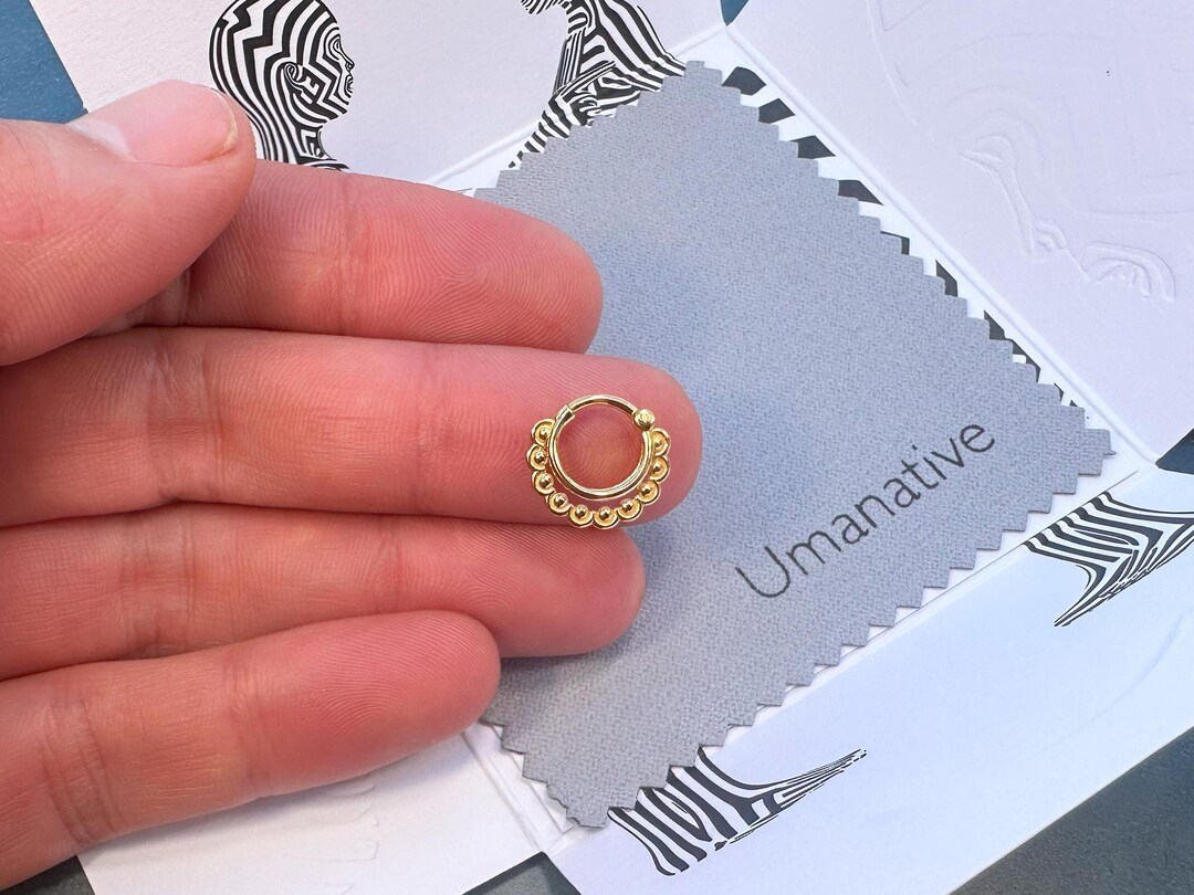 Stacked Septum Ring, 16g Septum Clicker, Septum Piercing, Layered ...