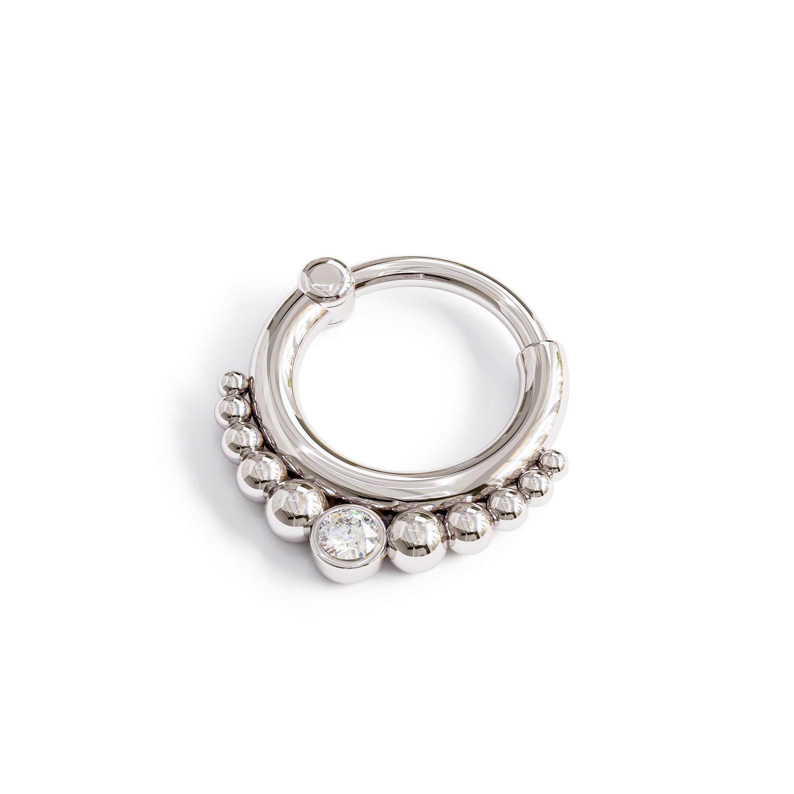 14k Gold Goth Septum Jewelry With Genuine Diamond, Septum Clicker ...