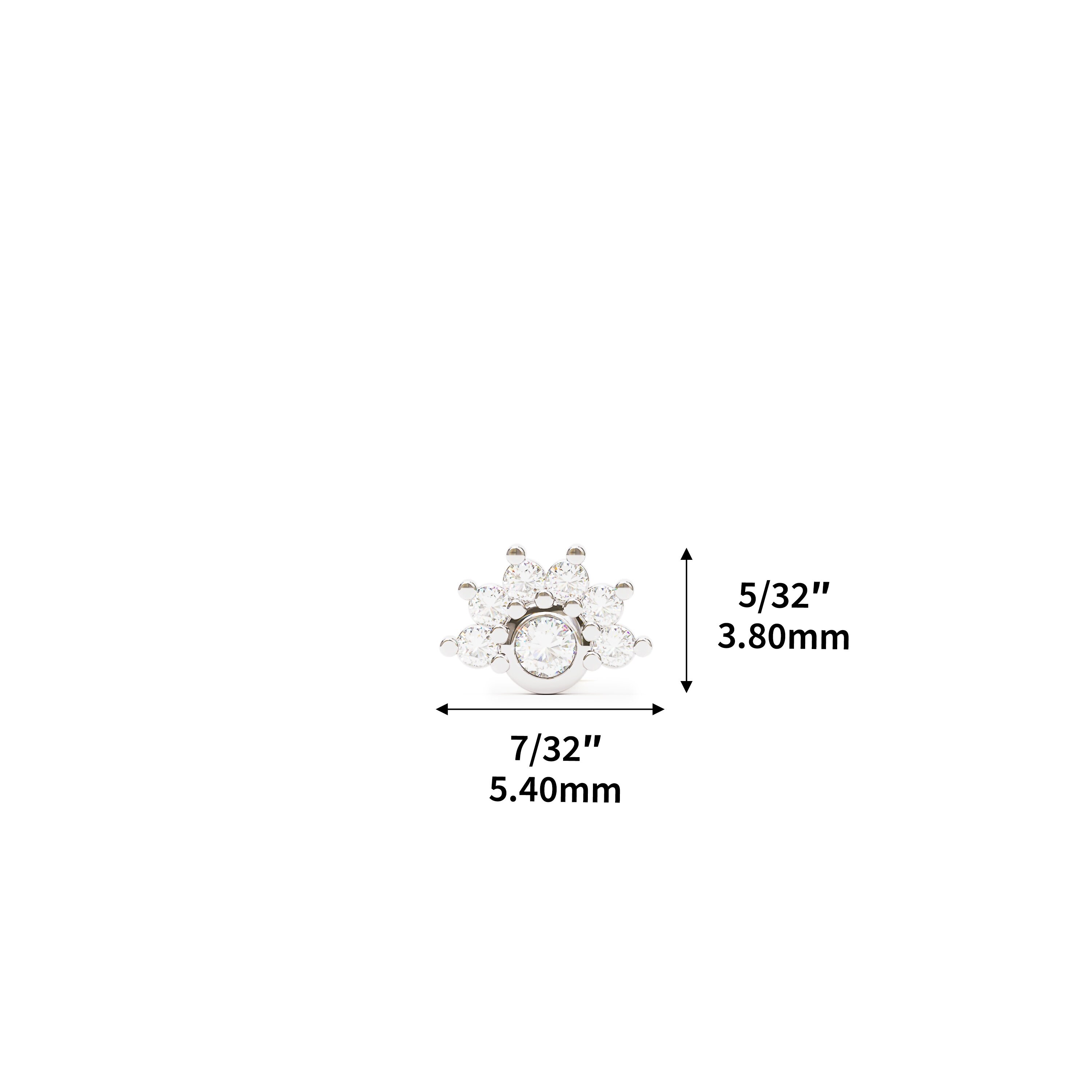 Diamond Helix Stud, Cartilage Piercing, 14K Gold Helix Jewelry, Real ...