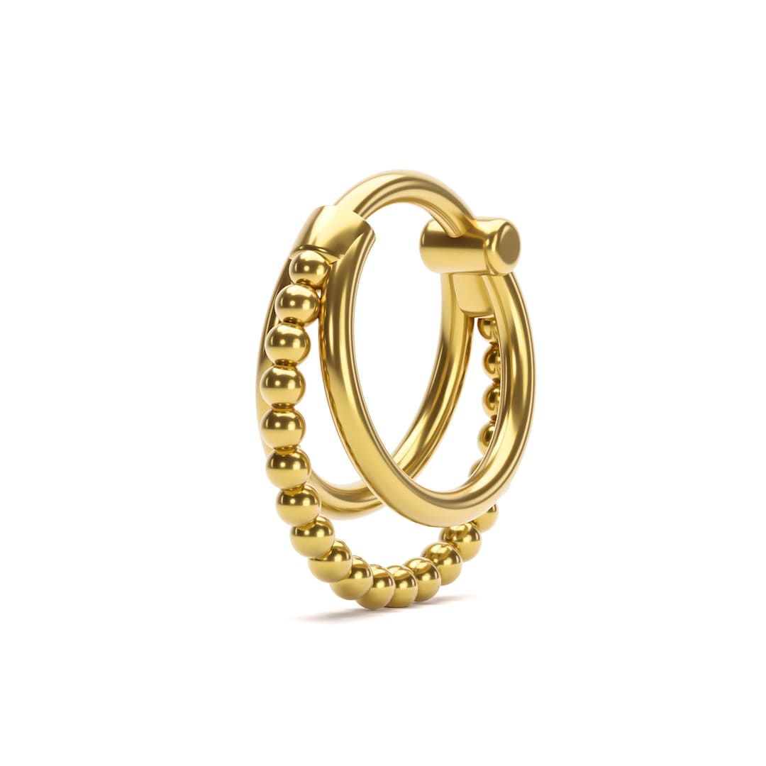 Granule Septum Ring, Gold Septum Jewelry, Septum Piercing, Unique ...