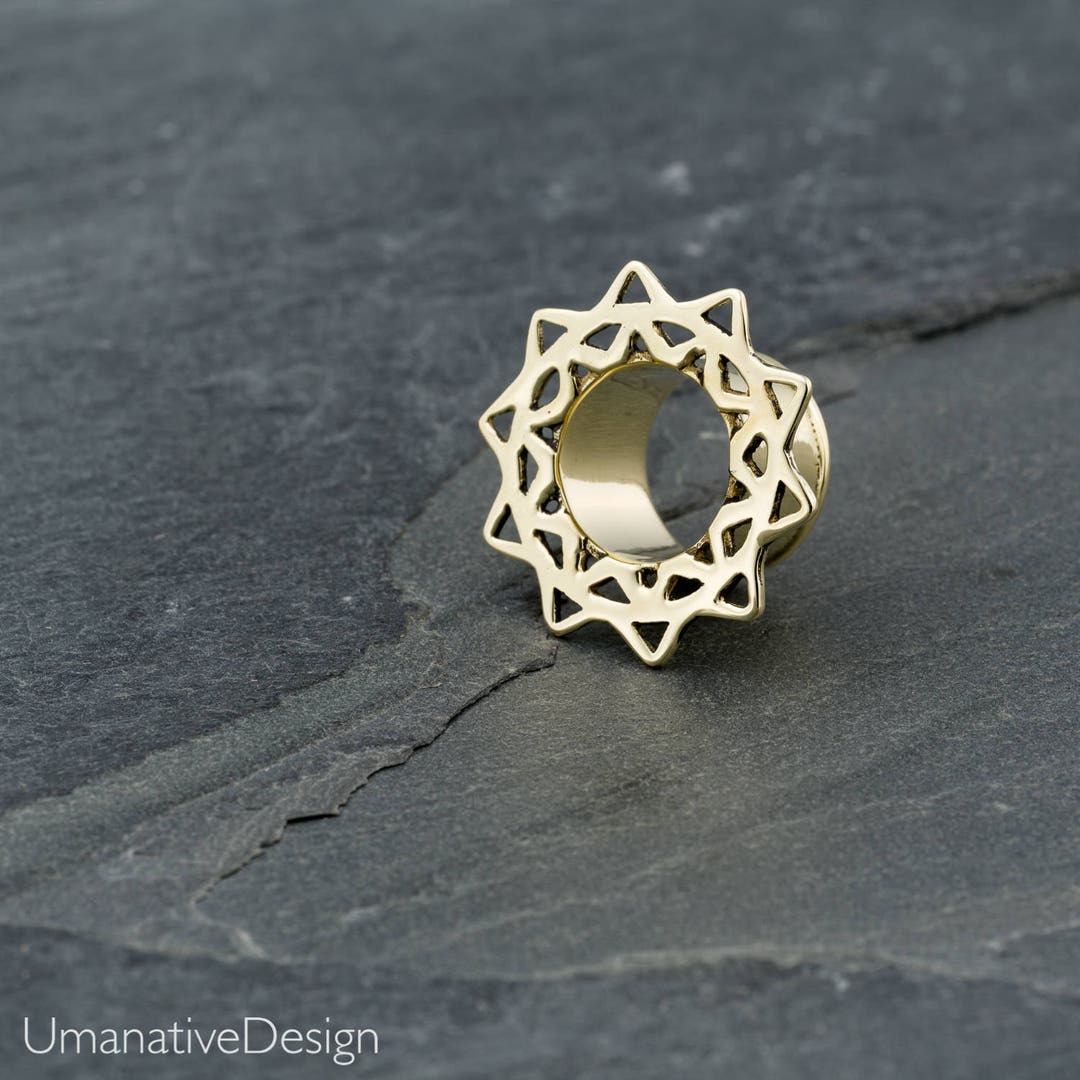 Gold Ear Tunnel 10mm, 00g, Lotus Tunnel, Lotus Plug, 00g Tunnel, 10mm ...