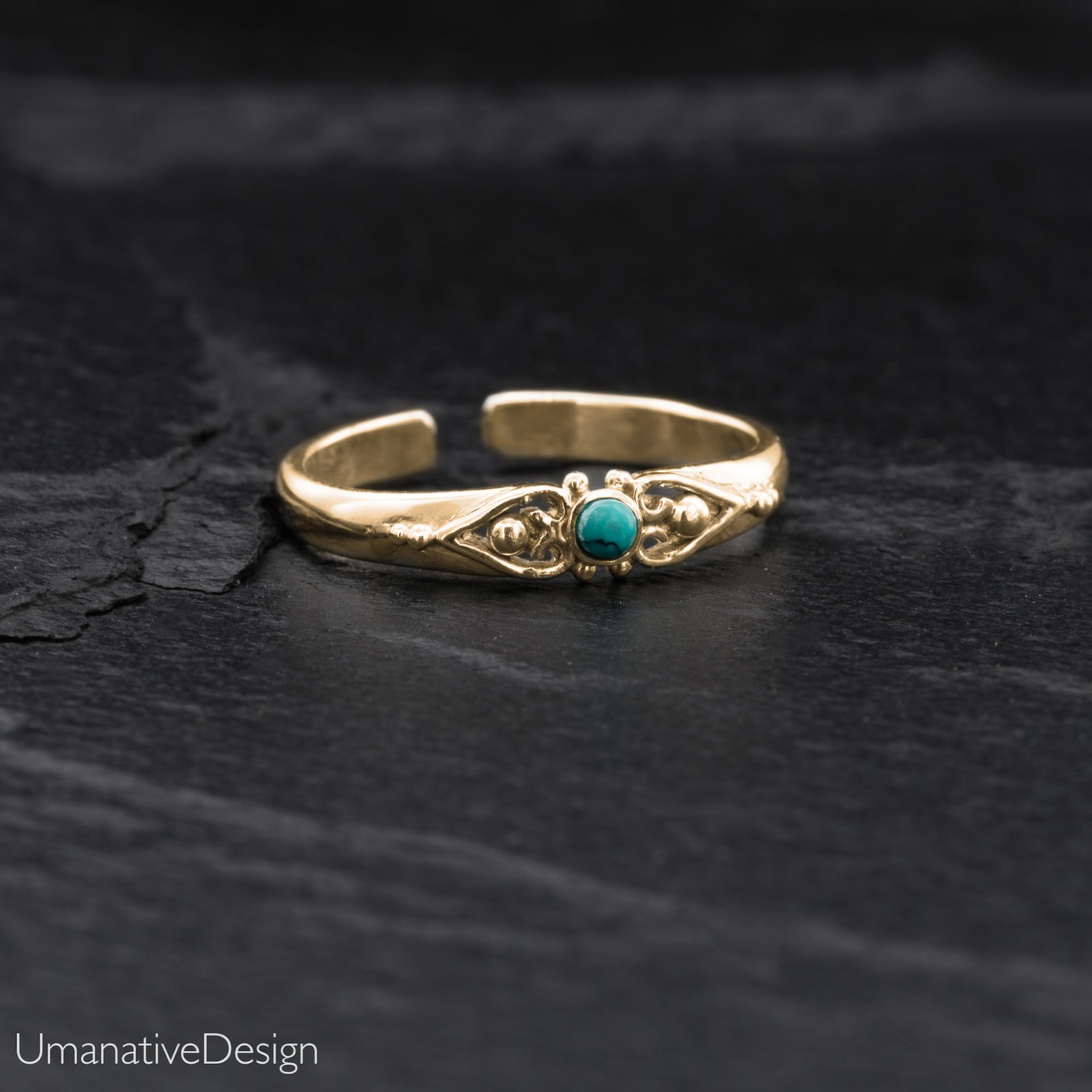 Thin Band Toe Ring With Turquoise, Gemstone Ring, Toe Ring for Women ...