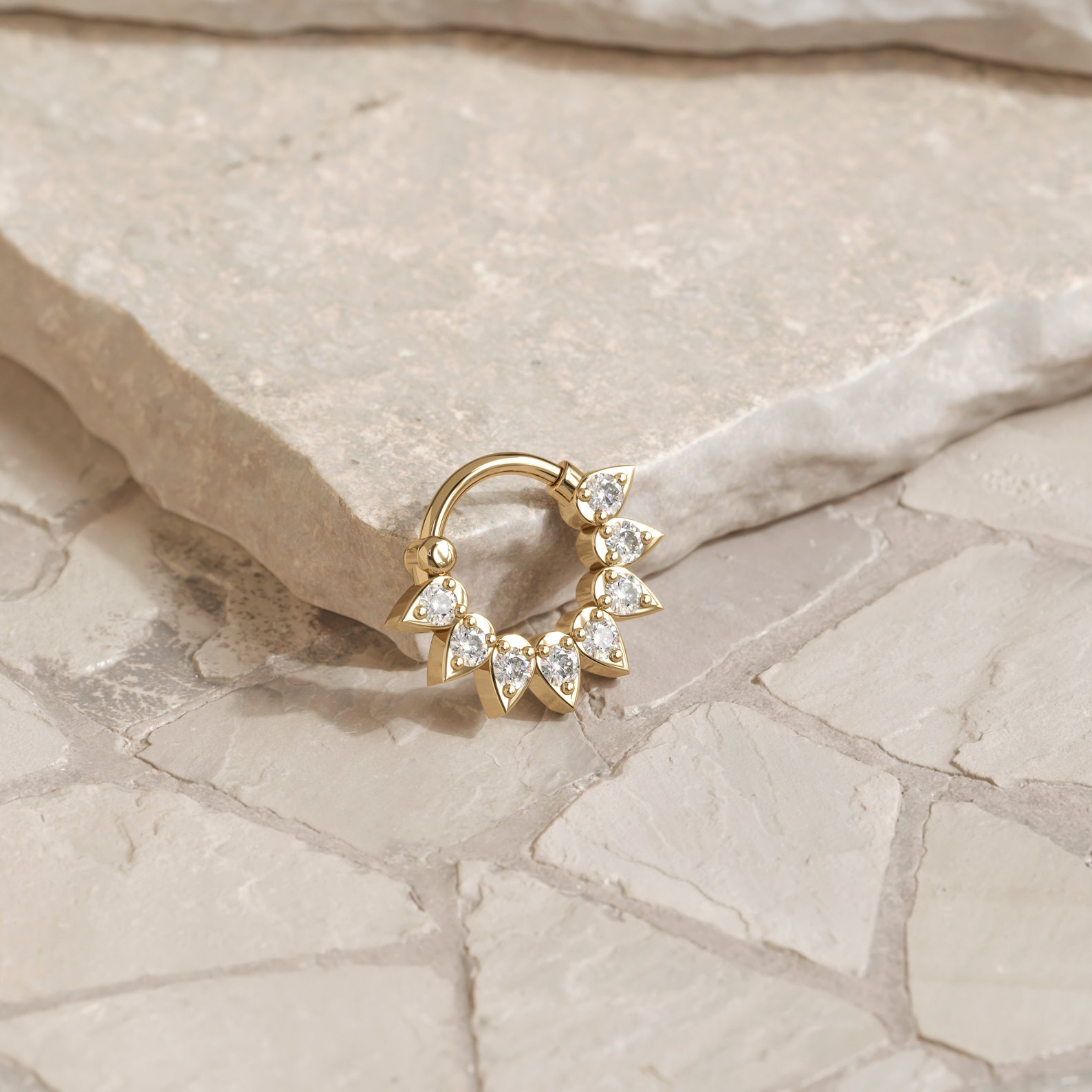 Daith Hoop Clicker 14K Gold, Daith Jewelry, Statement Daith Ring ...