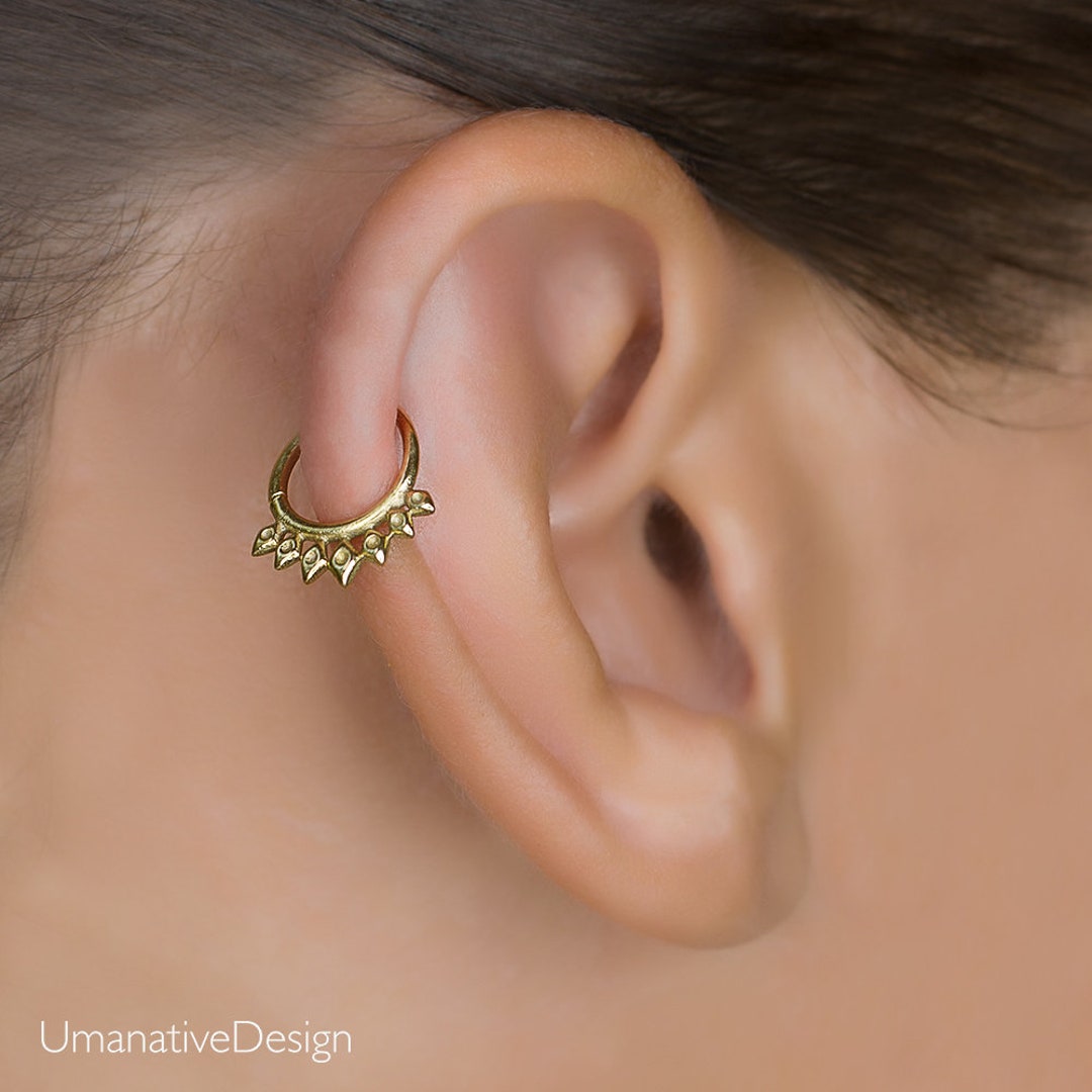 Helix Hoop Tragus Piercing Gold Cartilage Hoop Helix - Etsy