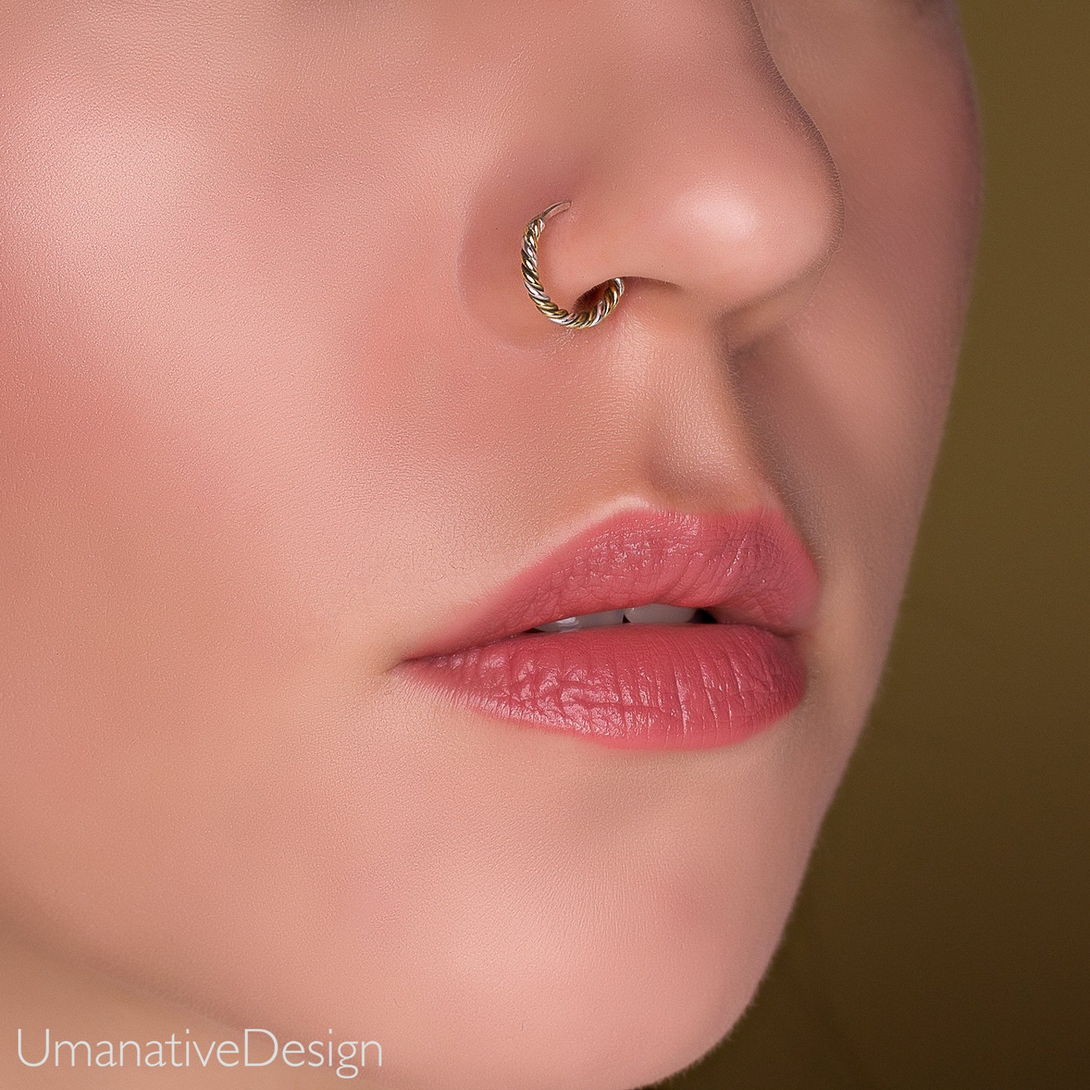 Gold Twisted Wire Nose Ring for Pierced Nose. Braided Nose - Etsy