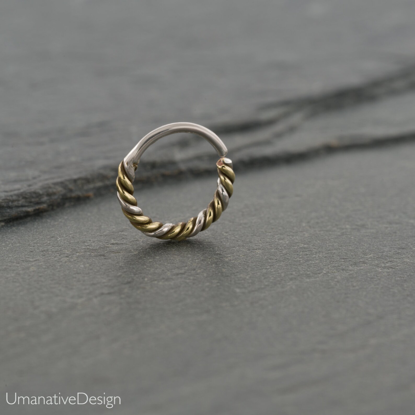 Gold Twisted Wire Nose Ring for Pierced Nose. Braided Nose - Etsy