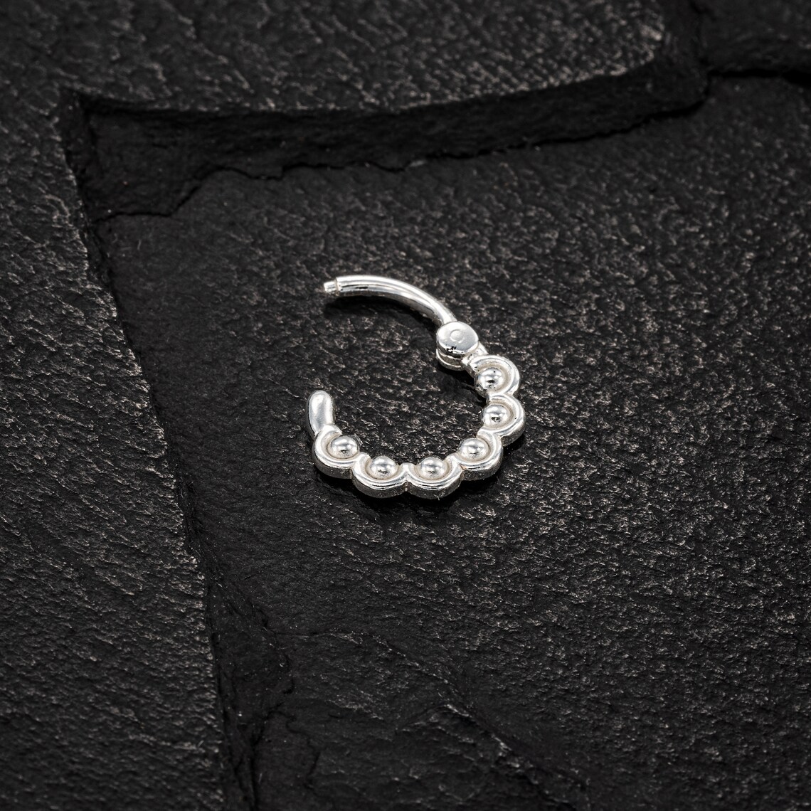 Clicker Septum Ring Sterling Silver, 16g Septum Jewelry, Indian Septum ...