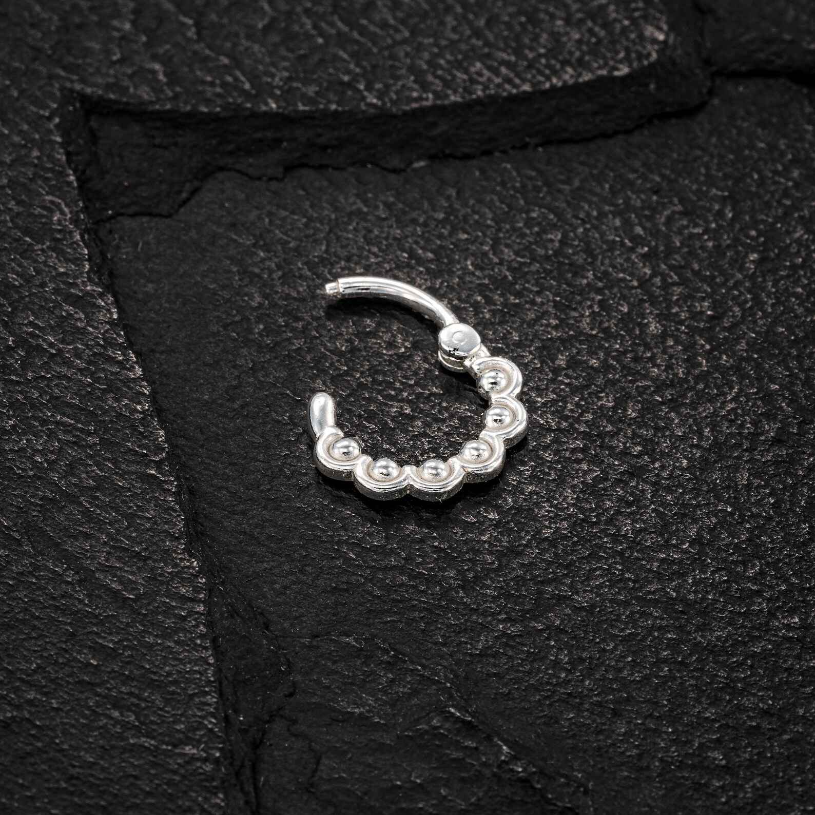 Clicker Septum Ring Sterling Silver, 16g Septum Jewelry, Indian Septum ...