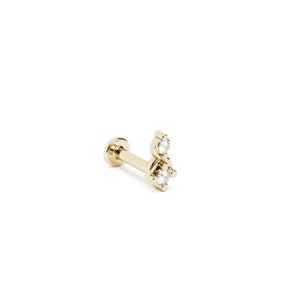 Gold Helix Stud Earring, Helix Jewelry, 16g Screw Back Labret Stud ...