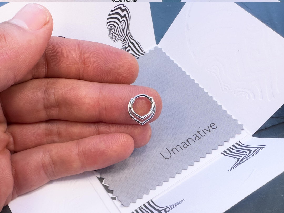 Chevron Septum Ring, 3-tier Stacked Septum Ring, Septum Jewelry, Septum ...