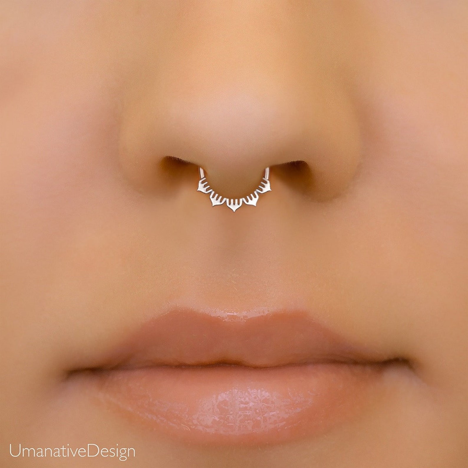 Indian Fake Septum Ring Minimalist Faux Septum Tribal Septum - Etsy