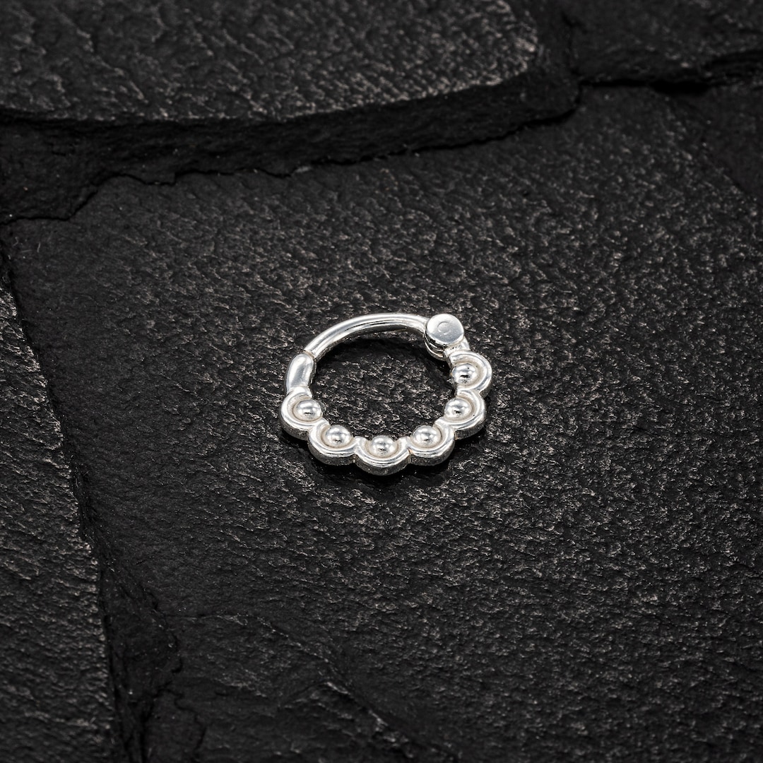 14K White Gold Daith Hoop, Daith Jewelry, Daith Earring, Clicker Daith ...