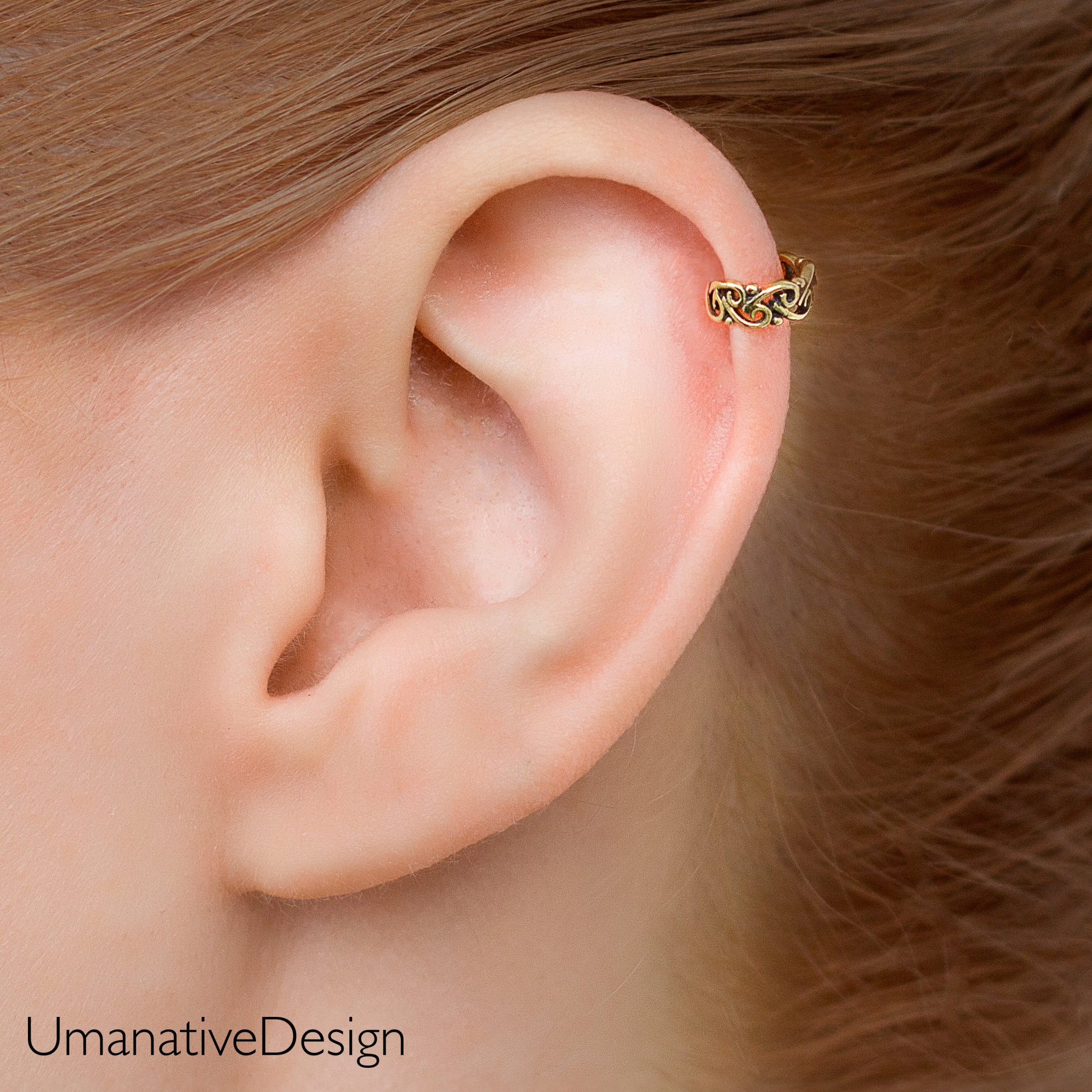 Rose Gold Cartilage Earring, Cartilage Hoop, 14k Solid Rose Gold helix ...