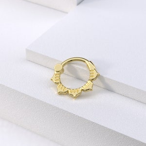 Gold Tragus Piercing Jewelry, Unique Tragus Earring, Dainty Tragus Hoop ...