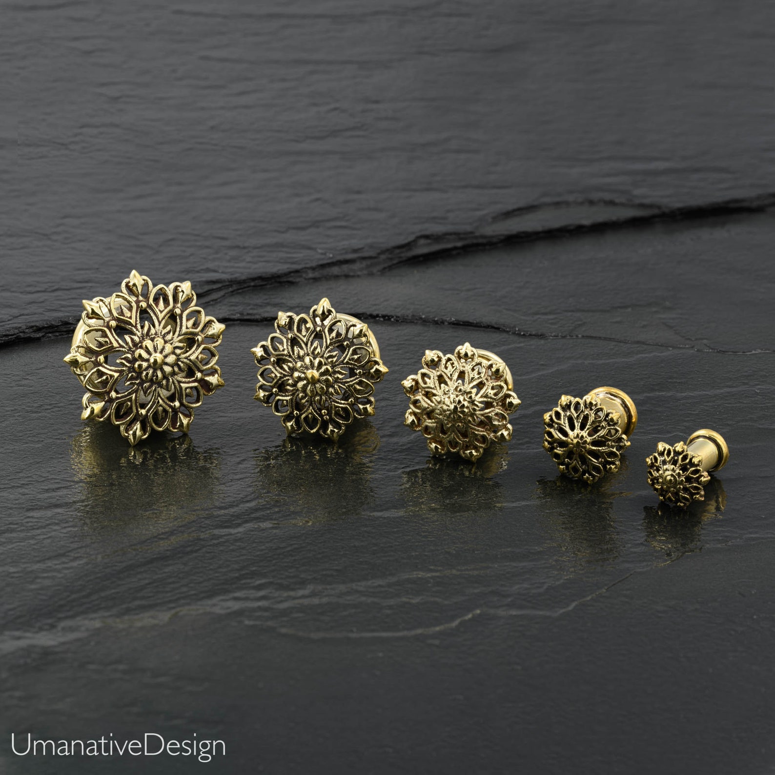 6g Gauges 6g Tunnels 4mm Earrings Lotus Ear Gauges Gold | Etsy