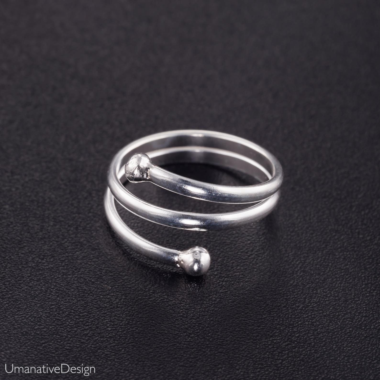 Silver Toe Rings Set Set of 3 Toe Rings Adjustable Toe | Etsy