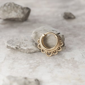 Statement Septum Ring 18K Gold Vermeil, Triple Layered Septum Ring ...