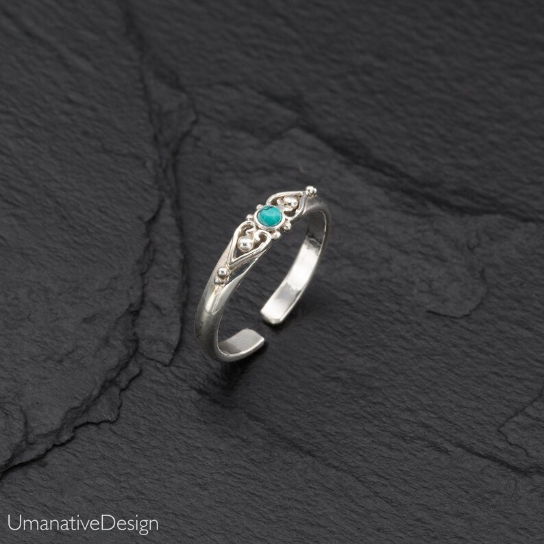 Set of 3 Silver Turquoise Toe Rings Knuckle Rings Silver Toe - Etsy