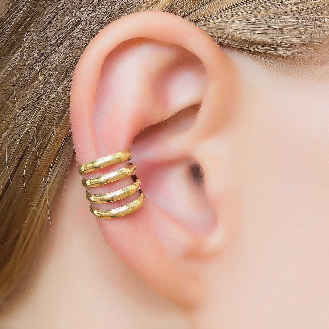 Gold Ear Cuff. Gold Ear Wrap. Earcuff. Minimalist Ear Cuff. Simple Ear ...