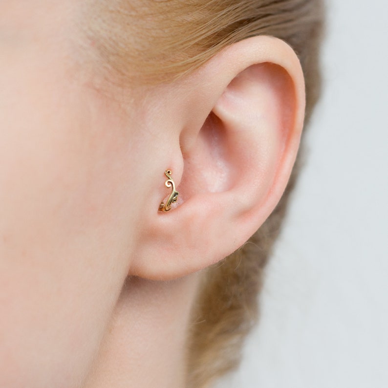 Rook Earring Conch Earring Rook Piercing Gold Cartilage - Etsy UK