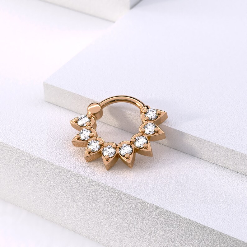 Daith Hoop Clicker 14K Gold Daith Jewelry Statement Daith - Etsy