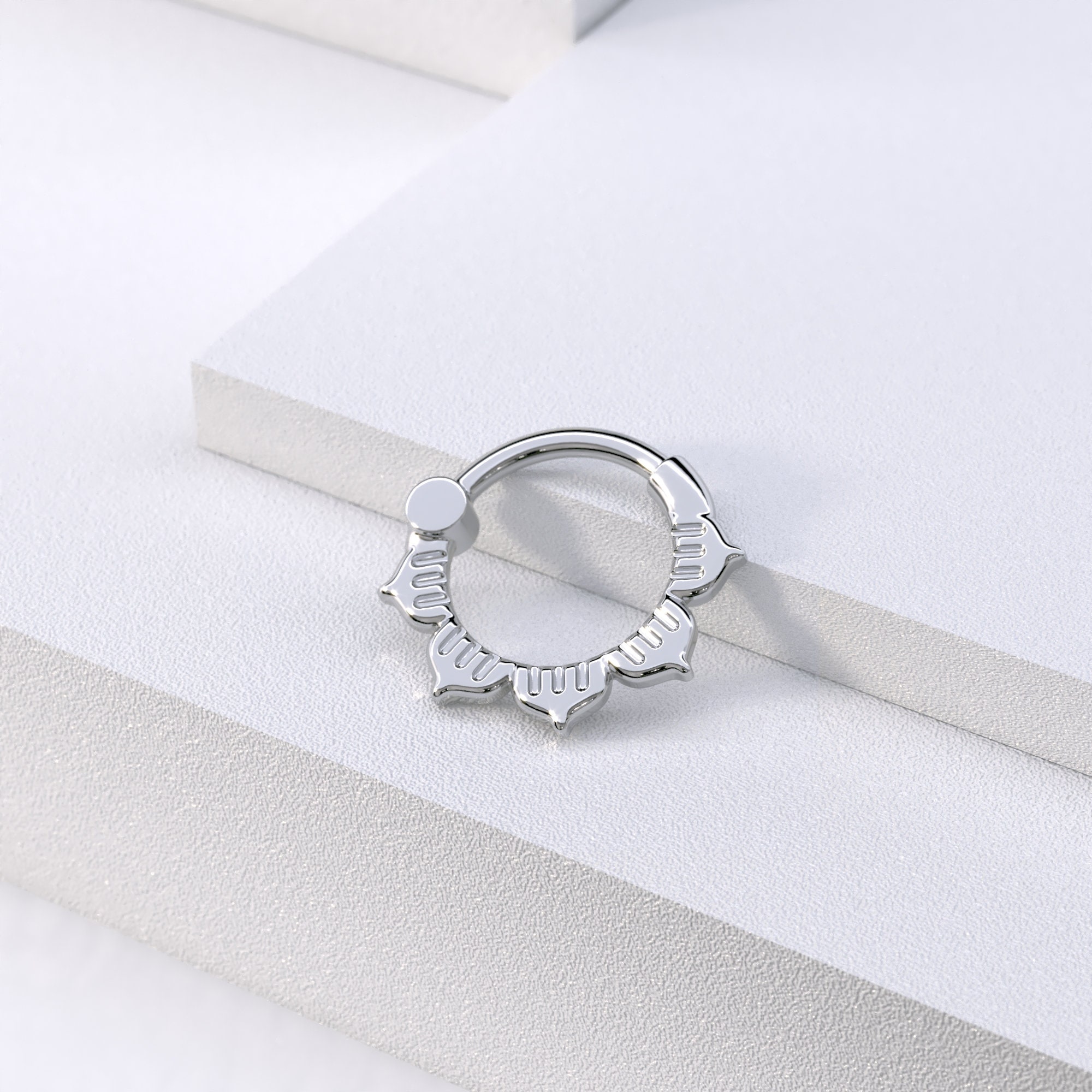 Silver Indian Septum Clicker Septum Piercing Jewelry 16g - Etsy