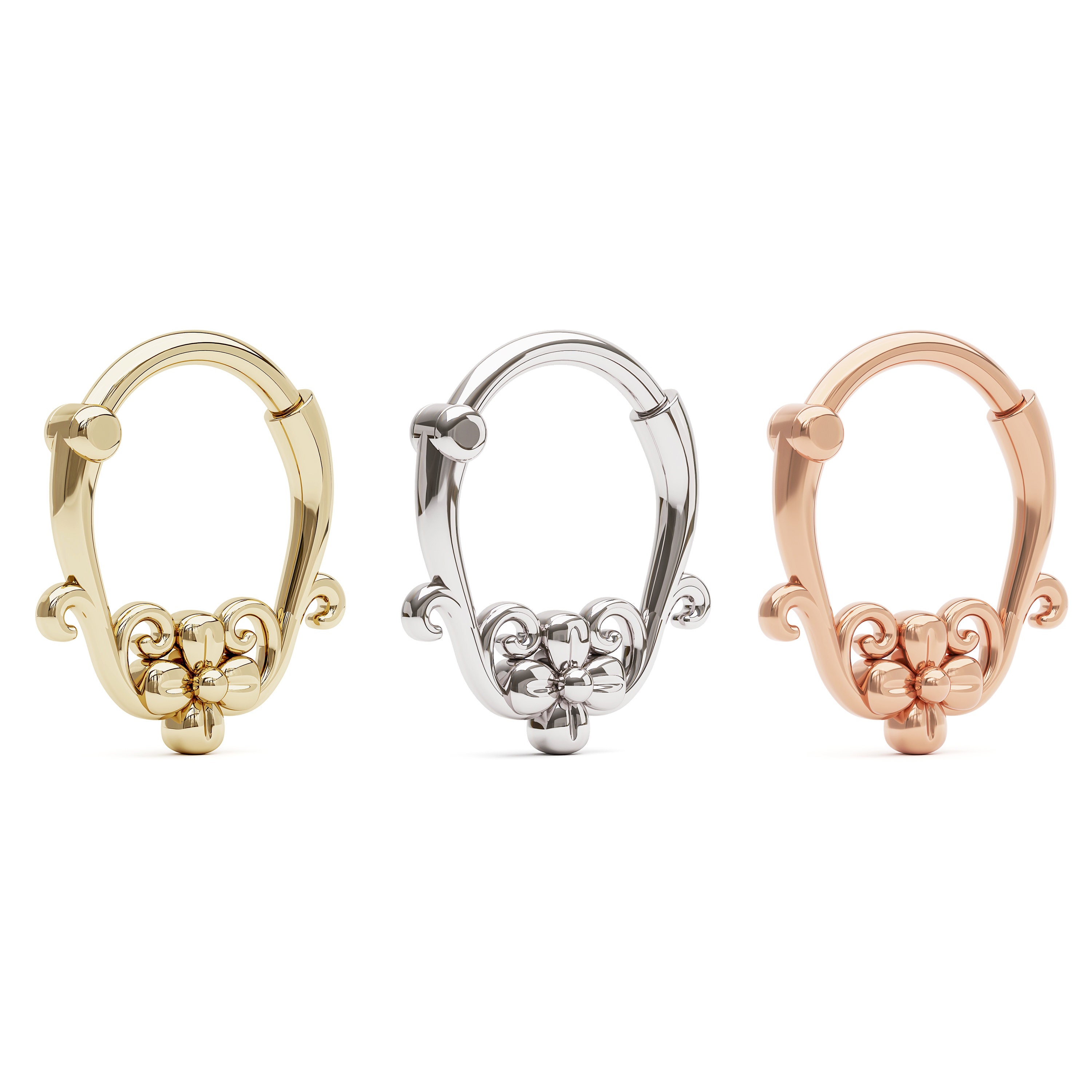 Gold Septum Ring, Septum Jewelry 16g, Septum Piercing, Boho Septum Ring ...