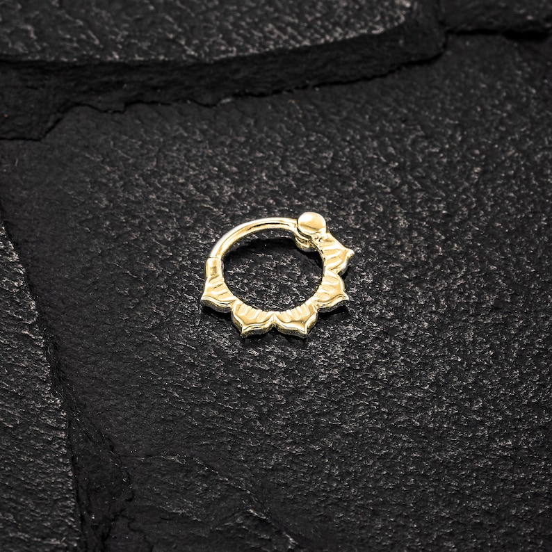 Lotus Tragus Clicker 8mm Tragus Earring Tragus Hoop 18K - Etsy
