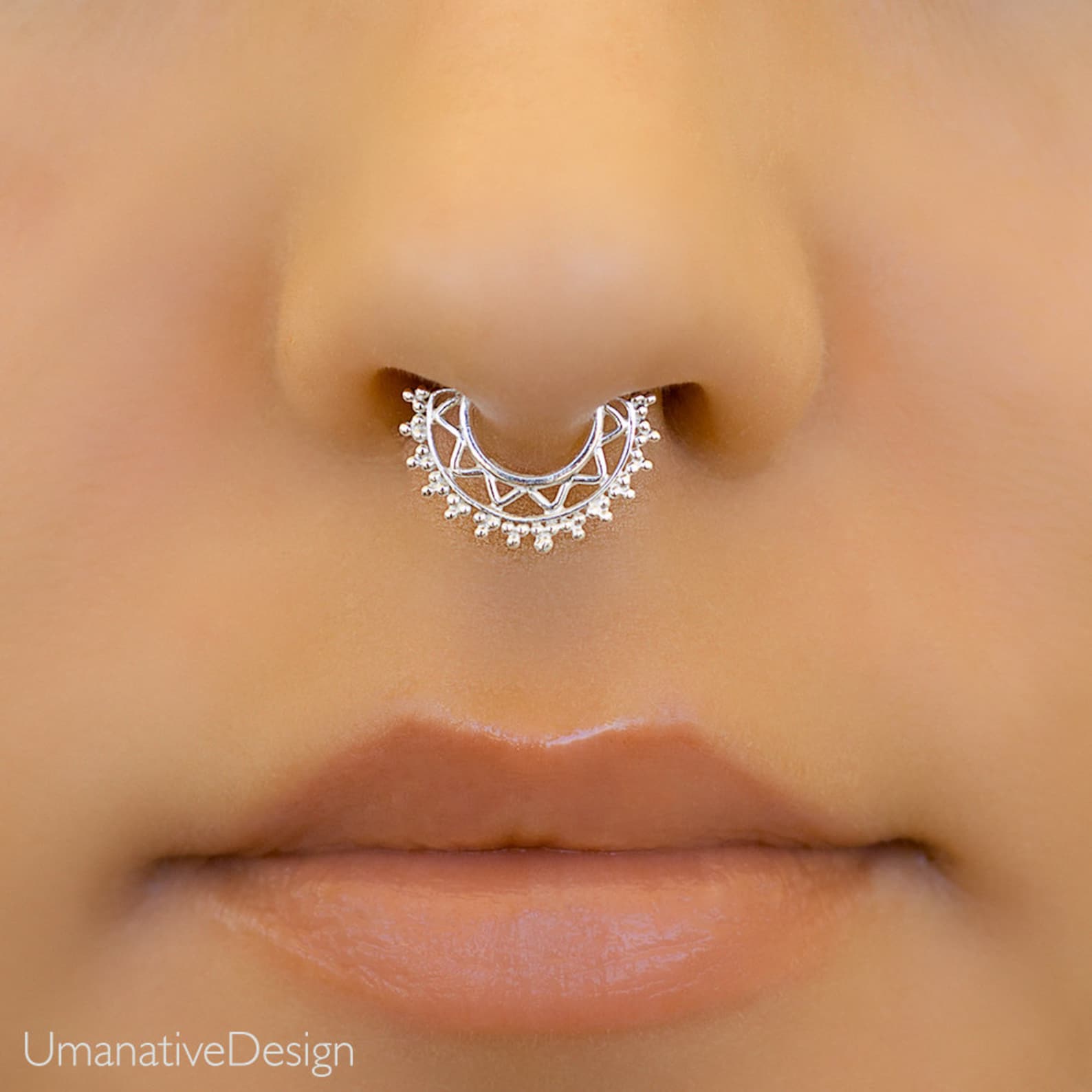 Tiny Gold Septum Ring For Pierced Nose. Septum Piercing. 18 | Etsy