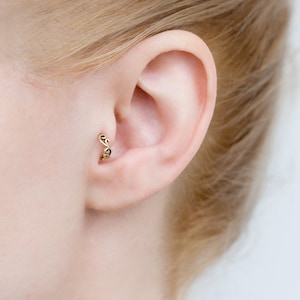 Forward Helix Earring, Helix Hoop, Gold Rook Earring, Conch Earring ...