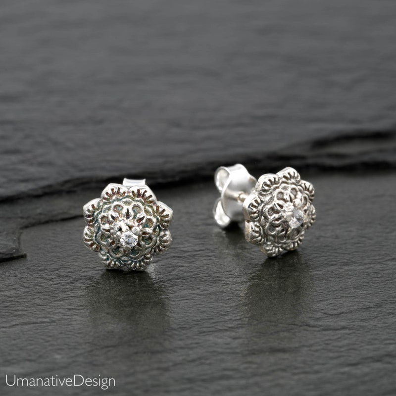 Silver Stud Earrings - Etsy