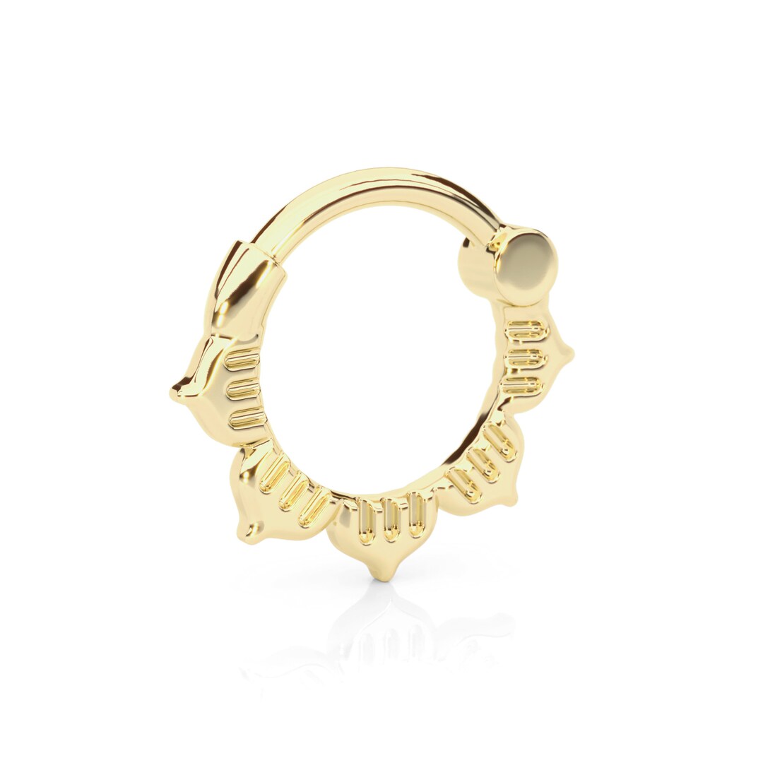 Gold Septum Clicker Gold Septum Hoop Minimalist Septum Ring 16g Gold