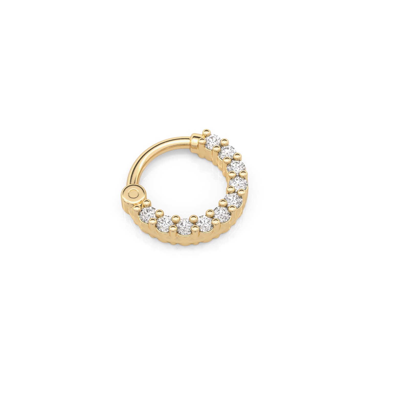 Minimalist Septum Ring With Genuine Diamonds 14K Gold Septum - Etsy